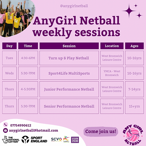Sessions | AnyGirl Netball